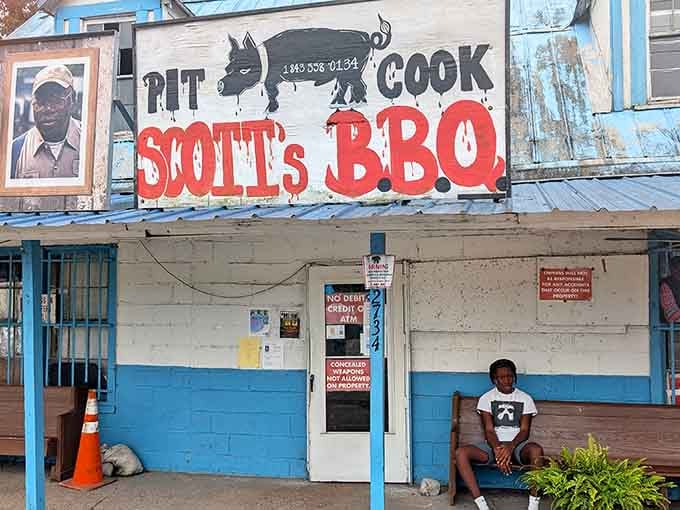 This legendary barbecue joint draws crowds from miles away for whole hog cooked over wood pits.