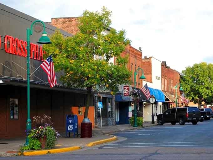 American flags wave proudly above storefronts where neighbors still greet each other by their first names daily.