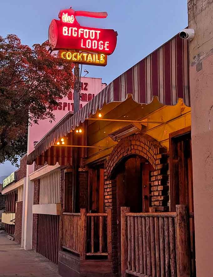 When that neon chainsaw glows at dusk, you know you've found your rustic escape from city life.