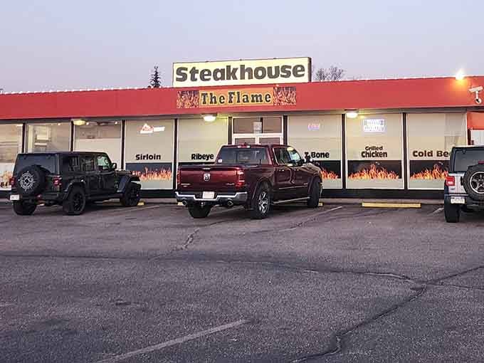 The Flame's bold red exterior and flame graphics leave zero doubt about what happens to your steak inside.