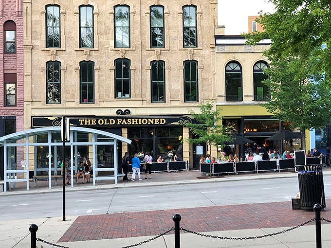 Where Capitol Square meets Wisconsin tradition - a bustling corner spot that elevates cheese curds to an art form.