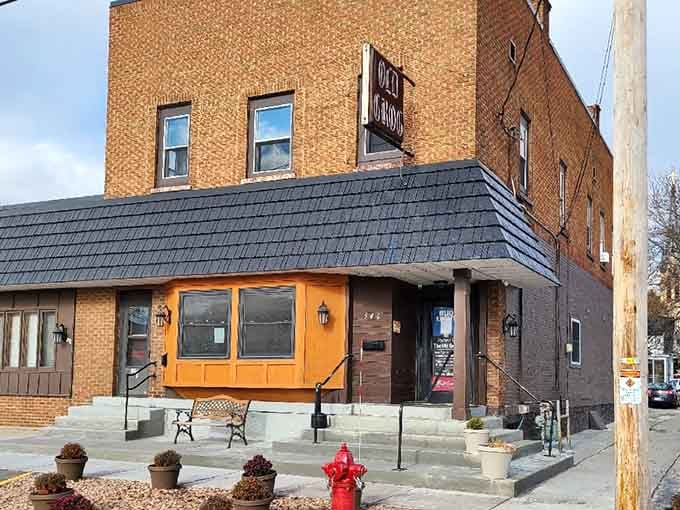 The warm brick exterior and corner location make this neighborhood tavern feel like home before you even walk in.
