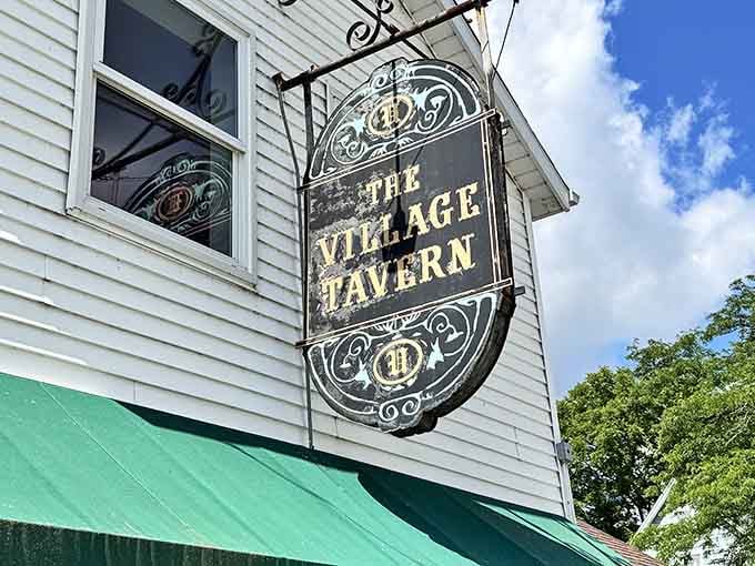 That elegant hanging sign promises old-world charm and the kind of tavern comfort your grandparents would recognize.