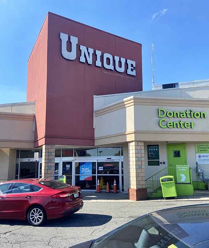 That coral tower rises up like a lighthouse guiding bargain seekers safely to shore and savings.