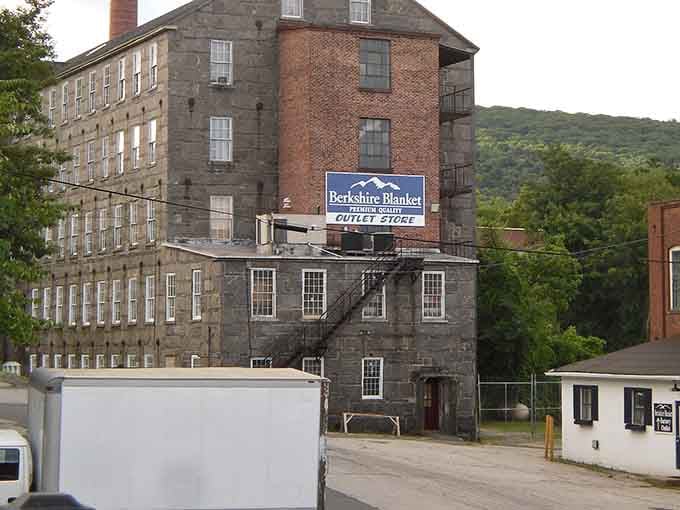 That stone mill building towers over everything, reminding you that they really knew how to construct things back then.