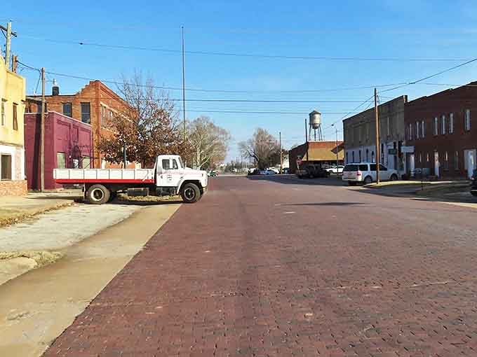 This quiet main street in Waurika shows what downtown America looked like before everything became chains and franchises.
