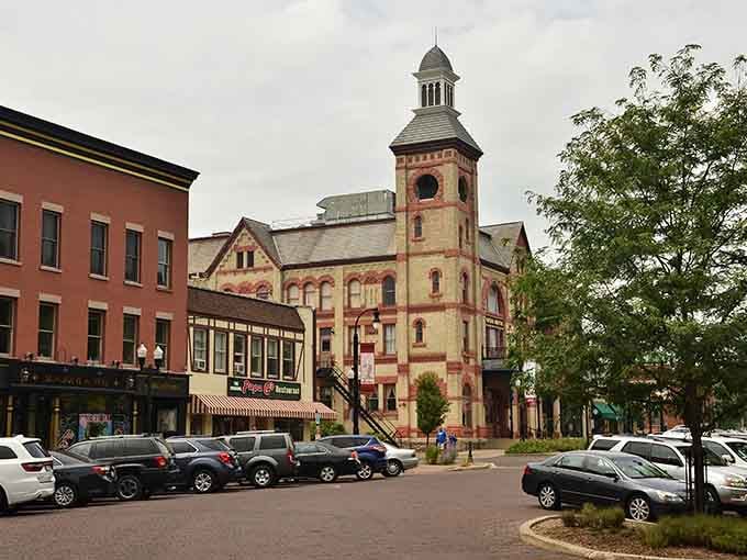 That stunning courthouse tower rises above the square like a Victorian-era exclamation point declaring this town's architectural pride and heritage.