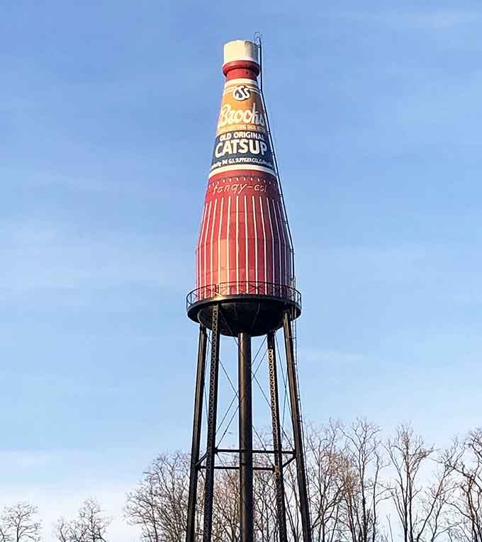 Condiment lovers, rejoice! This towering tribute to America's favorite fry topping dominates the Collinsville skyline with retro charm.