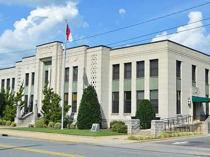 The stately courthouse in Asheboro represents this welcoming community where retirees find affordable living and genuine Southern hospitality.