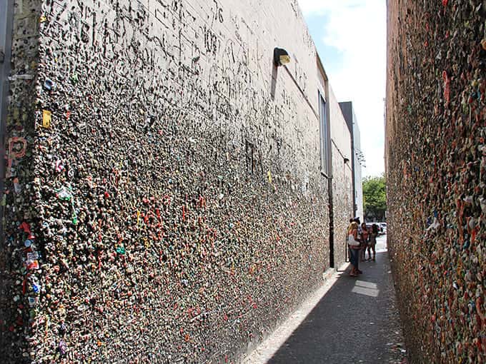 Decades of discarded gum create a rainbow tapestry that's equal parts disgusting and oddly beautiful.