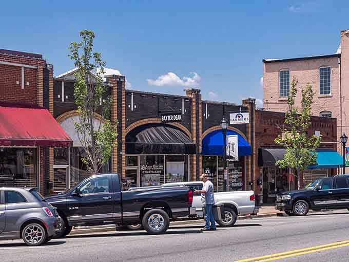 That arched brick entrance reads "Baxter Bean" like it's announcing the star of a 1920s vaudeville show coming to town.