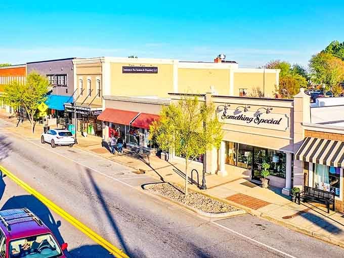 Downtown Easley's colorful storefronts invite window shopping without emptying wallets. "Something Special" indeed&mdash;both the shop and the town's budget-friendly appeal.