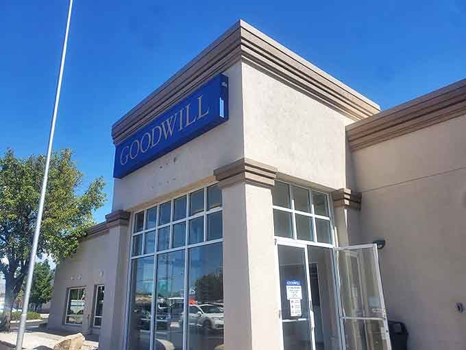 Goodwill's architectural details elevate the thrifting experience. Not just a store, but a community institution where one person's donations become another's discoveries.