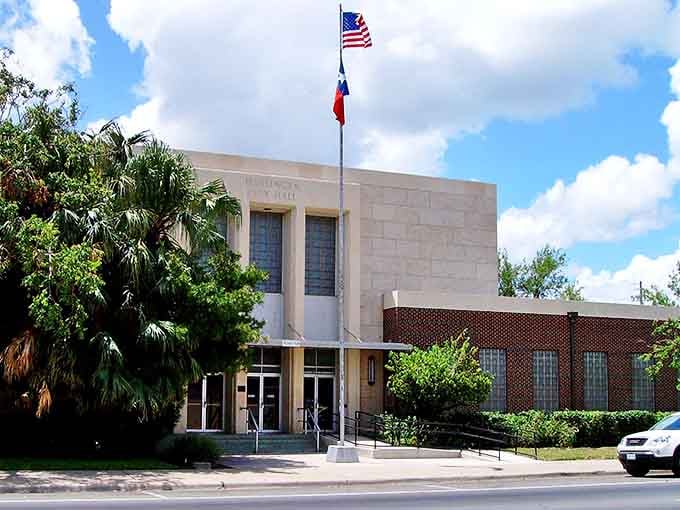 The stately Harlingen courthouse stands proud, a testament to small-town Texas dignity and the affordable lifestyle surrounding it.
