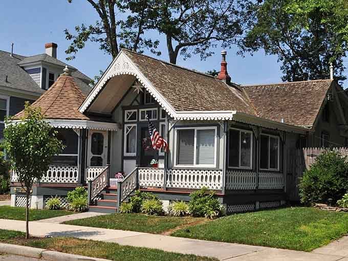 This gingerbread cottage with its white picket fence proves that some American dreams really do come in small packages.