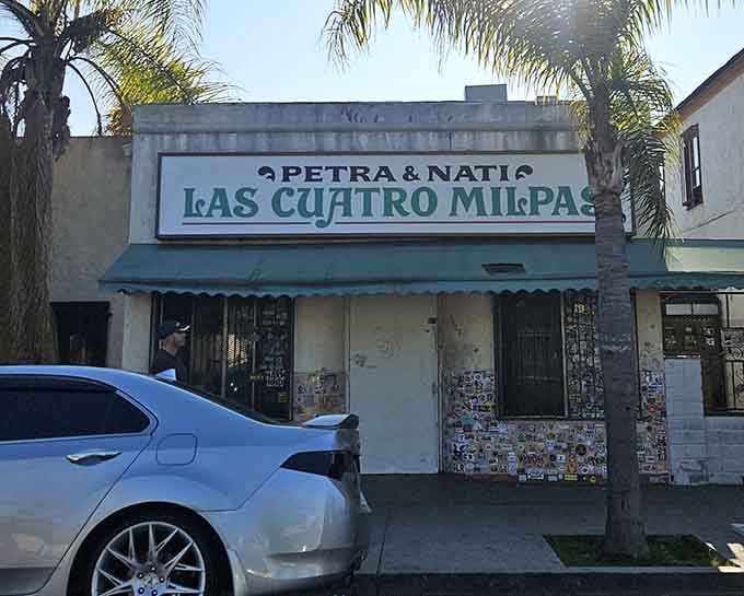 The modest facade hides a San Diego treasure where handmade tortillas emerge warm and perfect all day long.