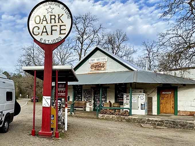 The iconic red sign proclaims "EST. 1890" – this isn't just a meal stop, it's a living museum where history comes with homemade pie.