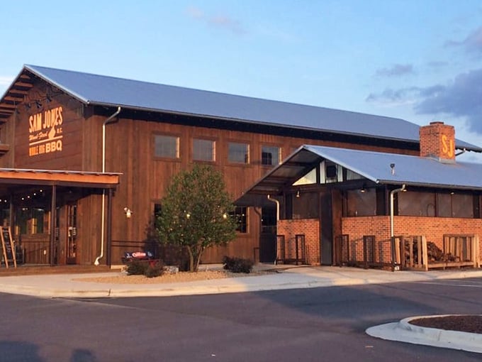 When your building looks this good at dusk, you know the food inside matches the atmosphere.