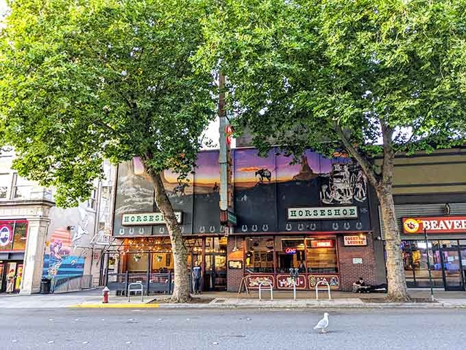 Surrounded by leafy trees, this downtown gem serves up morning meals with character and a side of history.