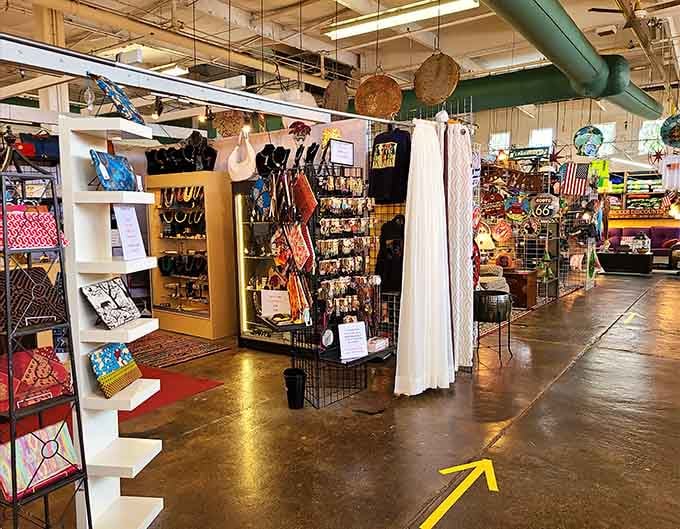 Indoor vendor booths stretch endlessly, each one a mini boutique packed with possibilities and personality galore for savvy shoppers.