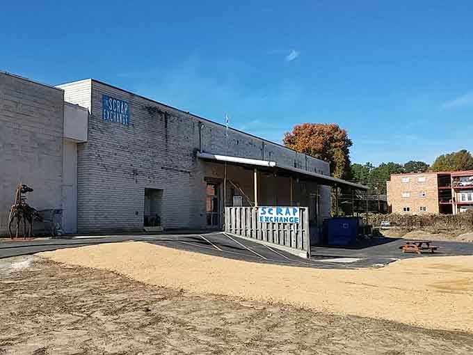 Behind that weathered facade lies a crafter's paradise where one person's trash becomes your artistic masterpiece.