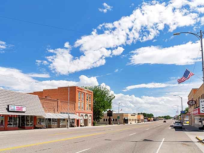 American flags wave proudly over Main Street, where patriotism and affordability still go hand in hand.
