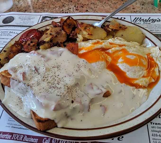 That cascade of creamy gravy over chipped beef makes you understand why comfort food earned its name and reputation.