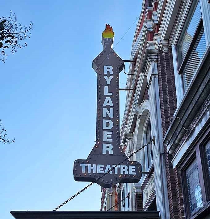 The Rylander Theatre's vintage marquee promises entertainment that won't require a payment plan or financial counseling session.