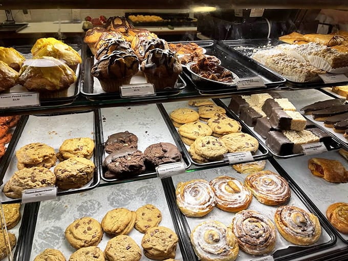The pastry case looks like someone turned your sweetest dreams into an all-you-can-choose buffet.