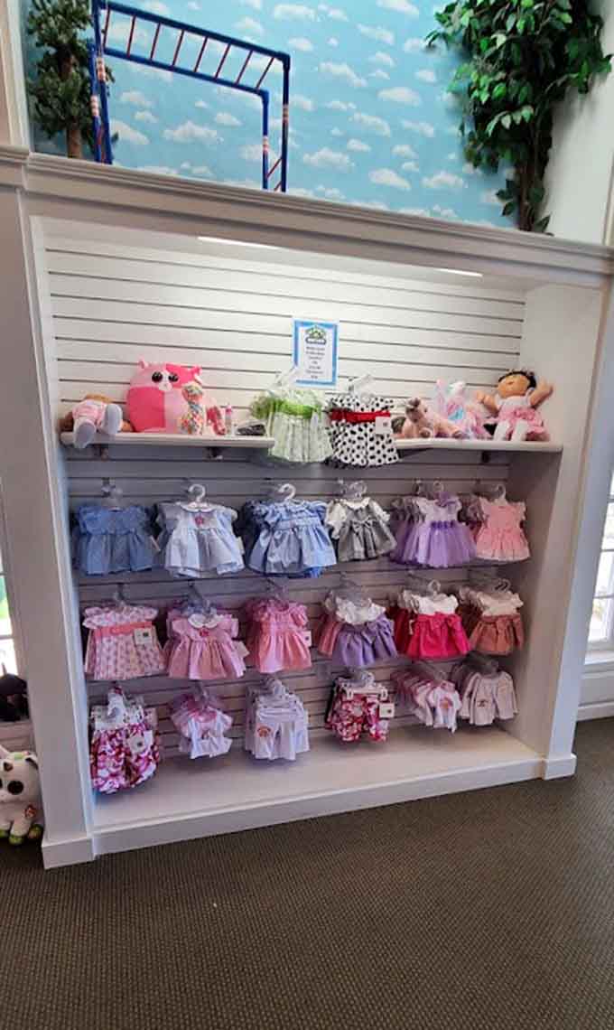 Tiny outfits for your new fabric child, because apparently dolls need wardrobes now. Your wallet has been warned, parents.