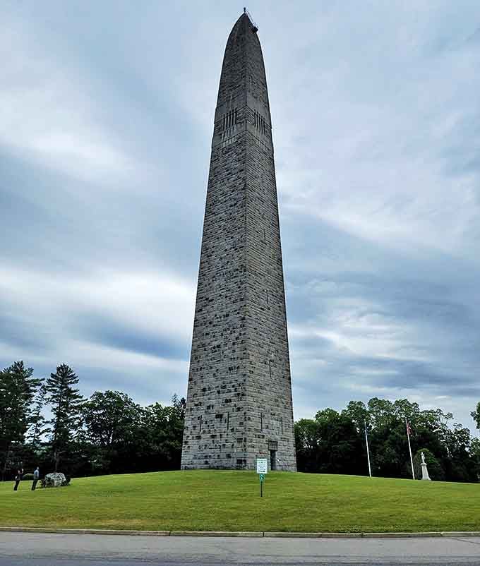 The Bennington Battle Monument stands tall like Vermont's own Washington Monument, minus the crowds and with 100% more New England charm.
