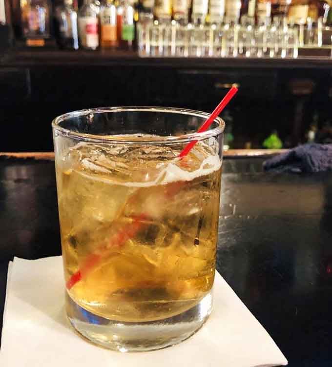 This cocktail glows like Arizona sunset, minus the scorpions and with significantly more ice cubes than the desert provides.