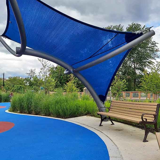 Smart design means parents get shaded benches while kids burn energy, a win-win that deserves applause.