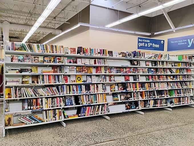 Bibliophile heaven! These shelves hold forgotten bestsellers and obscure gems waiting for their next reader to discover them.