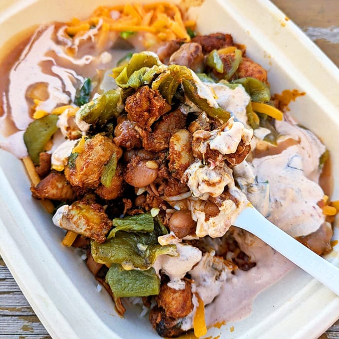 A bowl that proves tortillas aren't mandatory for morning bliss. This protein-packed mountain of goodness would fuel even the most ambitious hiker.