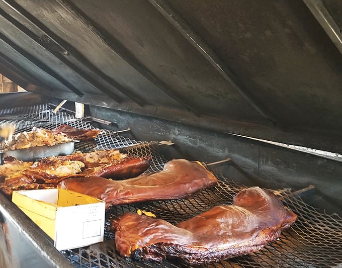 Whole hog barbecue in all its glory, with that mahogany bark that barbecue dreams are made of every single night.