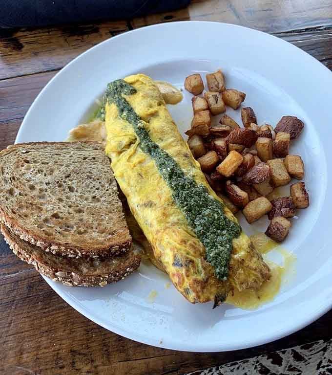 That omelet fold is tighter than your uncle's grip on the TV remote during Packers games.