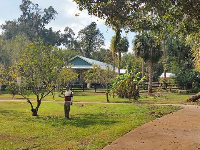 Tree-lined paths and vintage lampposts create the perfect setting for a contemplative afternoon stroll through history.