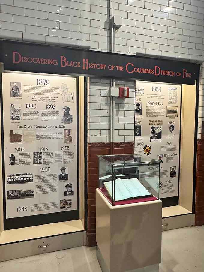 History comes alive on these walls, documenting the brave souls who served Columbus through generations of firefighting evolution.
