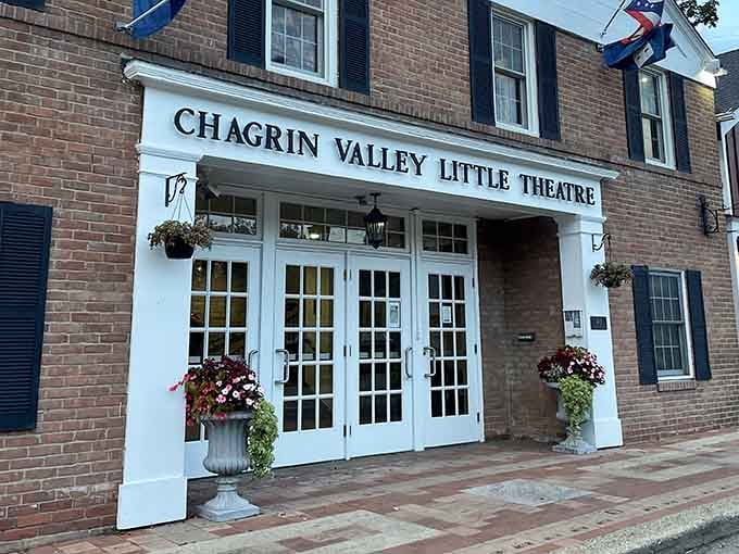 The Chagrin Valley Little Theatre's classic facade promises an evening of entertainment that beats scrolling through streaming services.