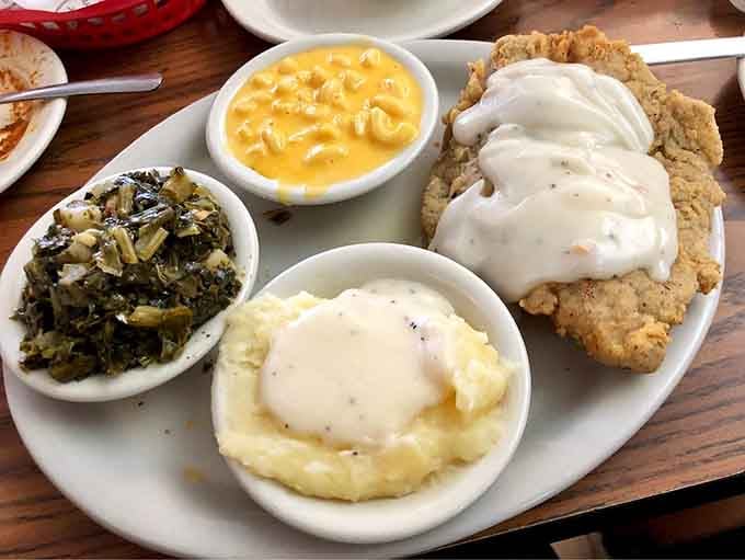 Chicken fried steak with gravy so good you'll want to write it into your will. The sides aren't afterthoughts either.