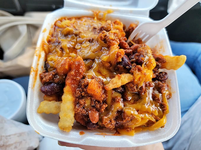 Chili cheese fries that could make a Frenchman renounce haute cuisine &ndash; a glorious mess of comfort food that demands to be devoured with reckless abandon.