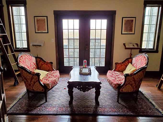 Elegant seating areas throughout the castle prove that medieval nobility knew a thing or two about comfort.