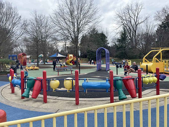 Multiple play zones mean your toddler won't become a speed bump for the older kids' elaborate games.