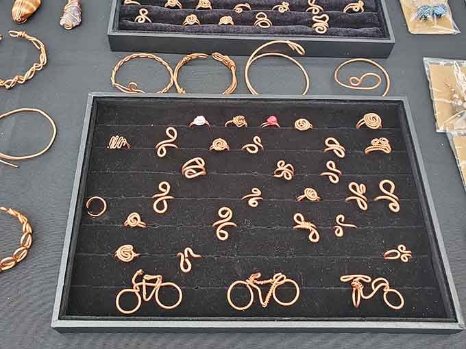 Copper wire jewelry twisted into elegant designs, the kind of unique pieces that spark conversations everywhere.