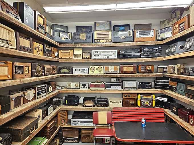A radio collector's fever dream, back when families gathered around these boxes for their evening entertainment.
