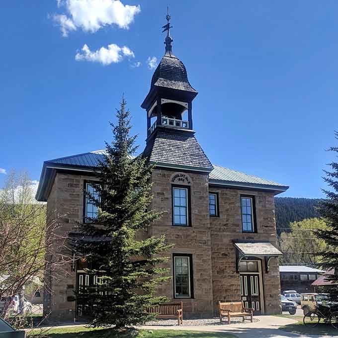 The library's distinctive tower proves that even book repositories deserve to look like they belong in a storybook.