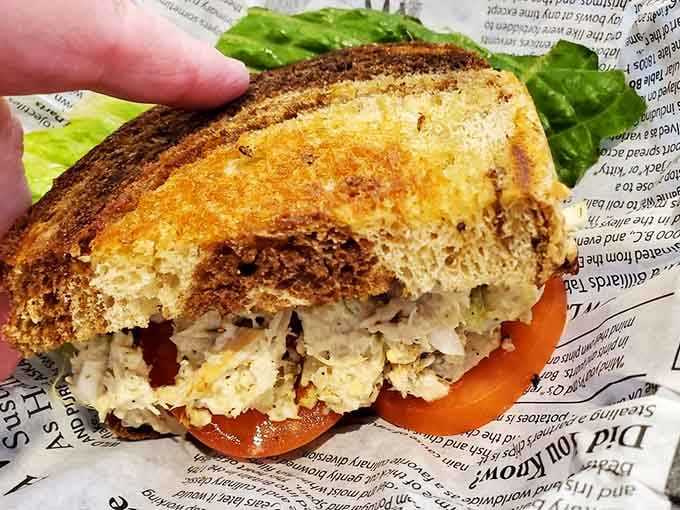 The tuna melt on perfectly grilled bread shows that simple ingredients and solid technique beat trendy complications every time.