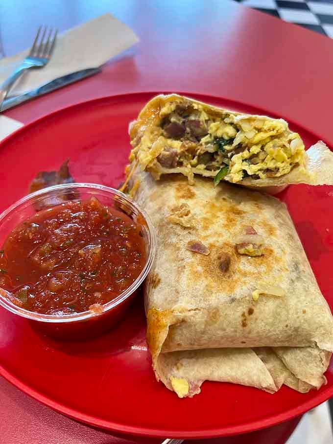 Breakfast wrapped up and ready to go, because sometimes you need your eggs, bacon, and hash browns in portable form.