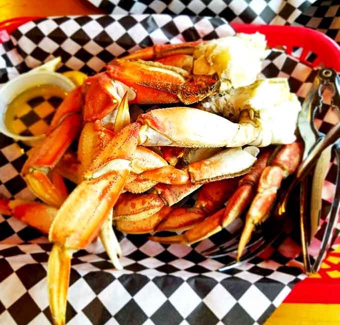 Dungeness crab legs splayed like a seafood sunburst&mdash;nature's perfect design for delivering sweet meat that's worth every bit of the work.